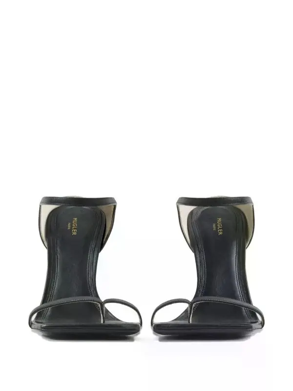 MUGLER Square-toe Slip-on Heeled Sandals