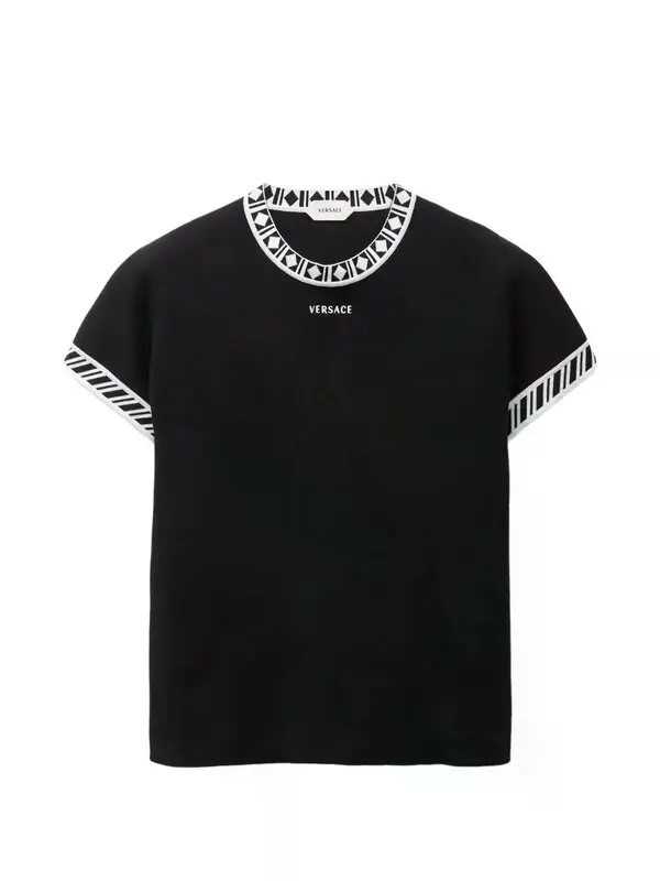 Versace Cotton Knit T-shirt - Black