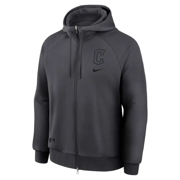 Nike Cleveland Guardians Authentic Collection Dri-fit Mlb Full-zip Hoodie - Grey