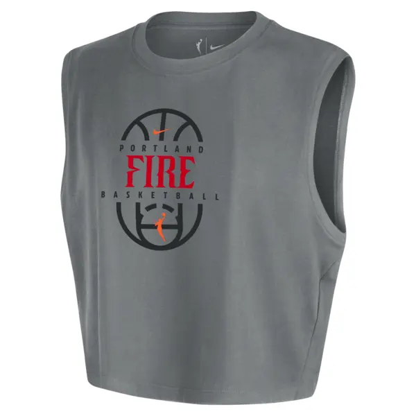 Nike Portland Fire Wnba Sleeveless Cropped T-shirt - Grey