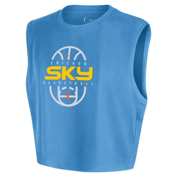 Nike Chicago Sky Wnba Sleeveless Cropped T-shirt - Blue