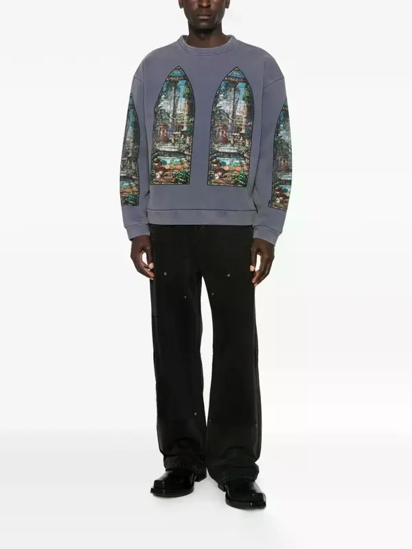 WHO DECIDES WAR Stained-glass Print Sweater