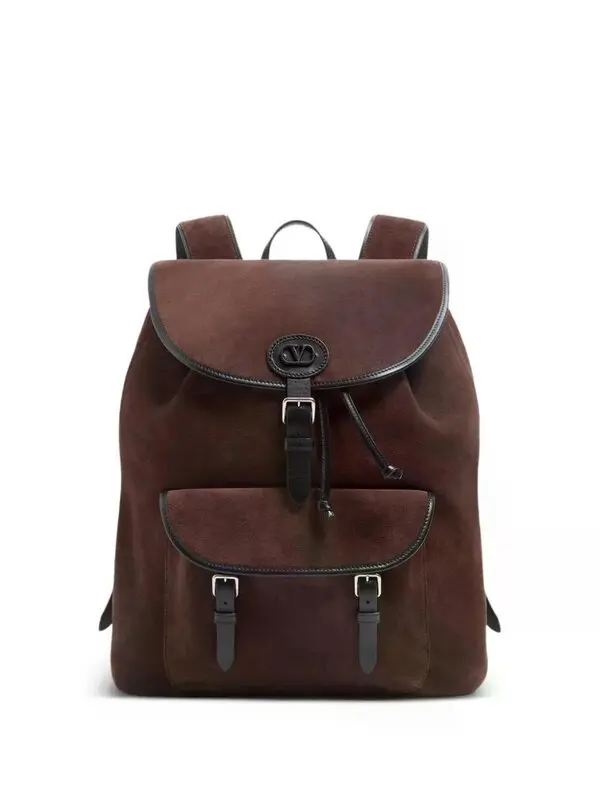 Valentino Garavani Antibes Suede Backpack - Brown