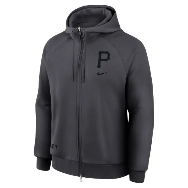 Nike Pittsburgh Pirates Authentic Collection Dri-fit Mlb Full-zip Hoodie - Grey