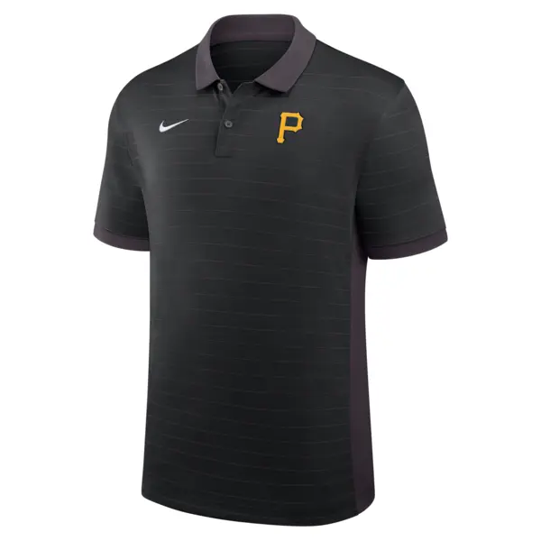 Nike Pittsburgh Pirates Authentic Collection Striped Victory Dri-fit Mlb Polo - Black
