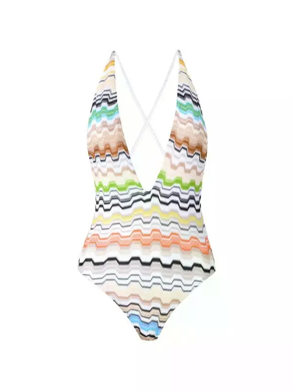 Missoni Chevron Pattern One-piece Swimsuit