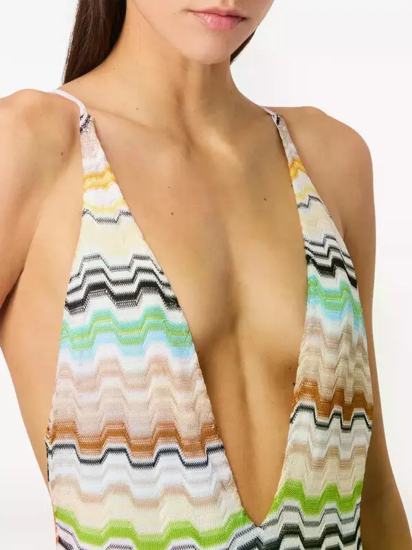 Missoni Chevron Pattern One-piece Swimsuit