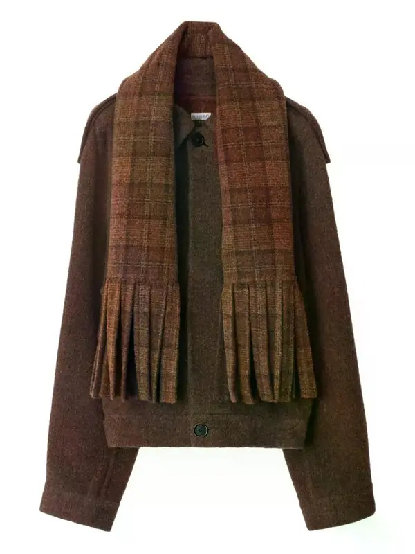 Burberry Detachable Scarf Jacket - Brown