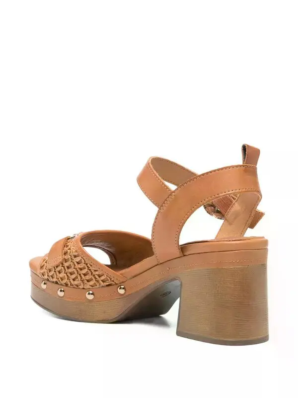 CARMELA Woven Detail Stud Embellished Sandals