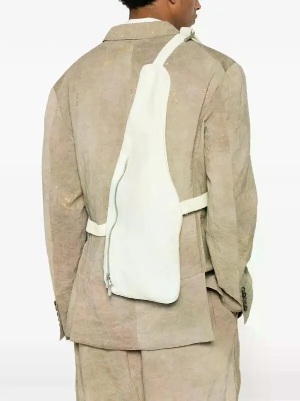 Guidi Asymmetric Leather Backpack - Green