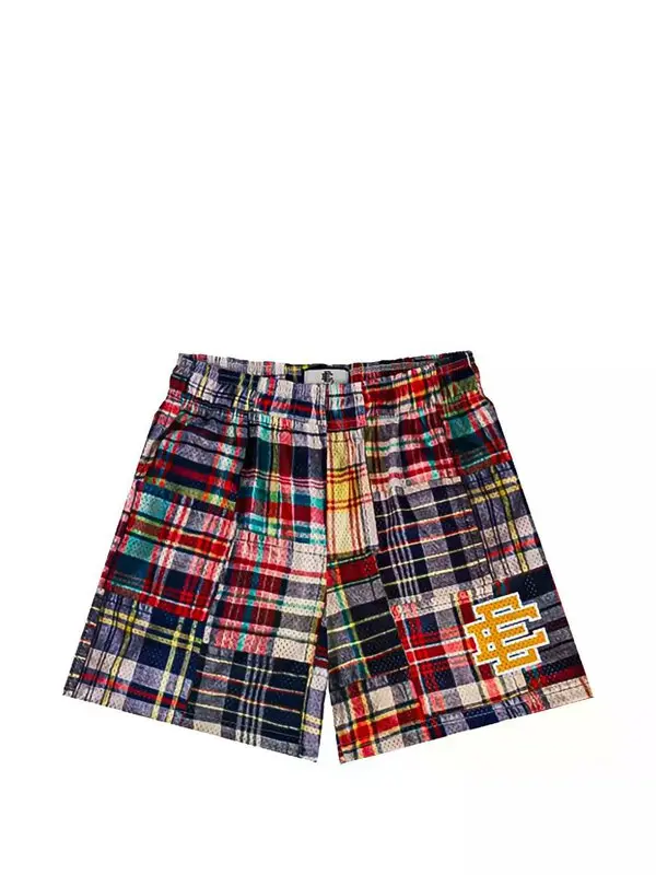 ERIC EMANUEL Plaid Mesh Shorts - Blue
