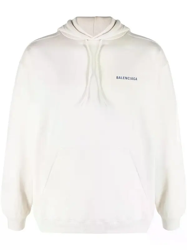 Balenciaga Logo Print Drawstring Hoodie