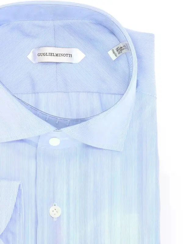 GUGLIELMINOTTI Vertical-stripe Spread-collar Shirt