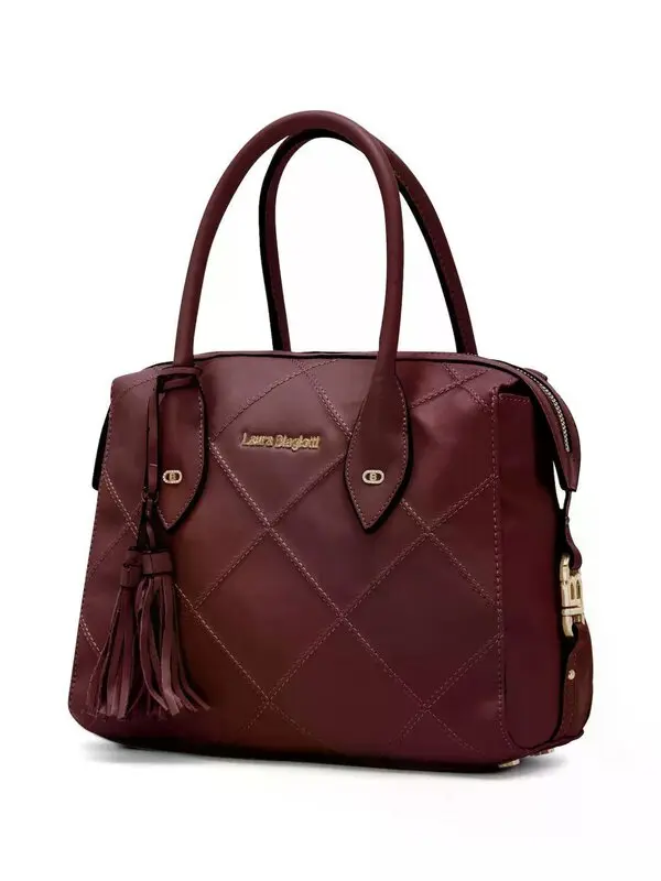 LAURA BIAGIOTTI Quilted Tote Bag With Tassel Detail - Red