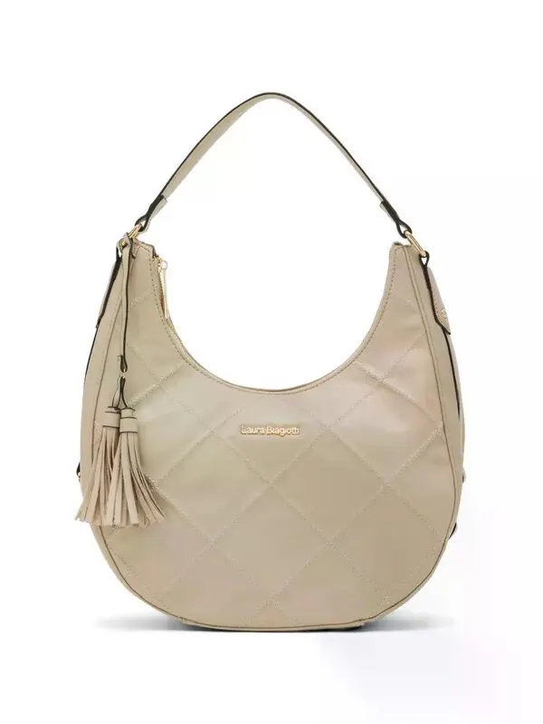 LAURA BIAGIOTTI Quilted Tote Bag With Tassel Detail - Neutrals