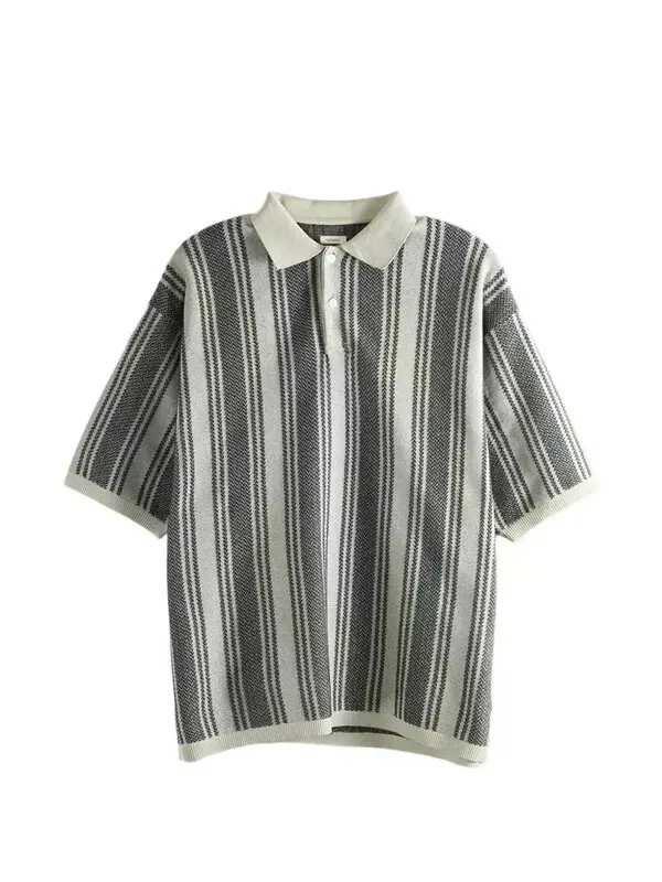 Nanamica Stripe-knit Polo Shirt