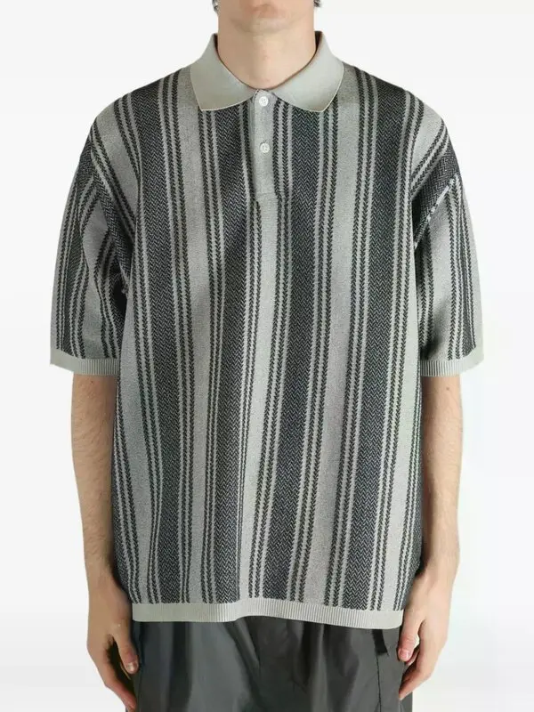 Nanamica Stripe-knit Polo Shirt
