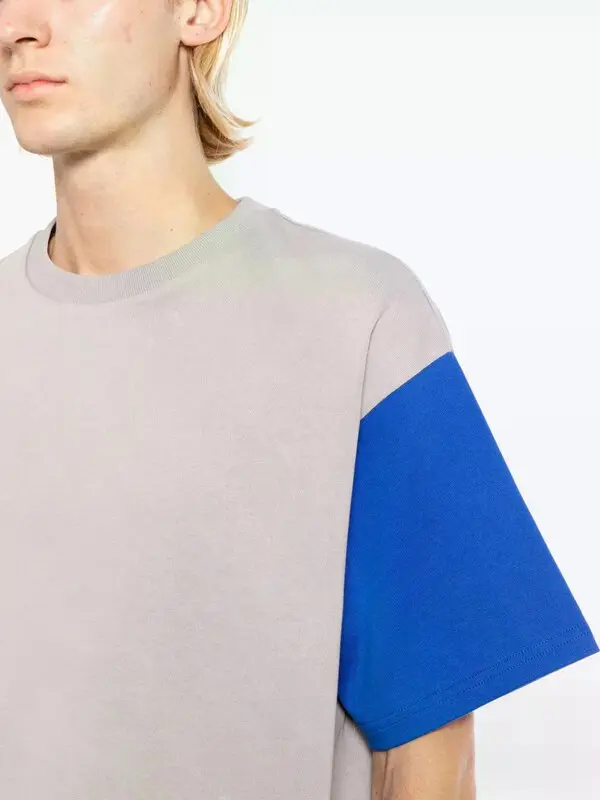 LII Colour-block Short-sleeve T-shirt - Grey