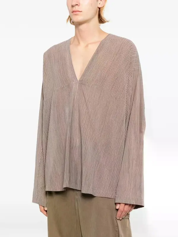 JAN JAN VAN ESSCHE Striped V-neck T-shirt
