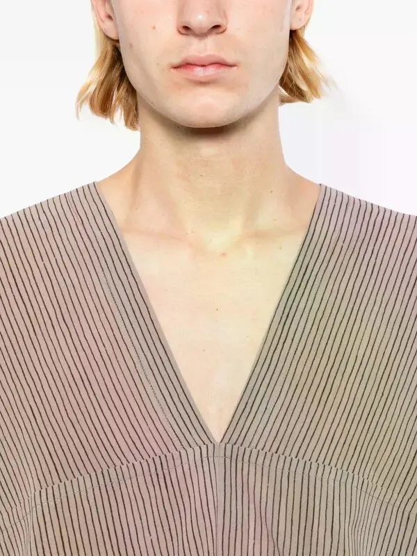 JAN JAN VAN ESSCHE Striped V-neck T-shirt