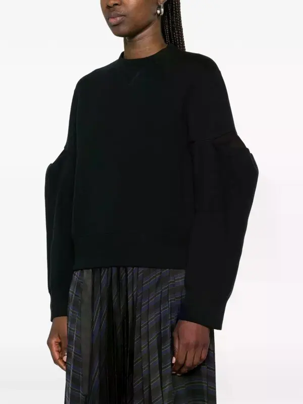 Sacai Puff Sleeve Crew Neck Sweater