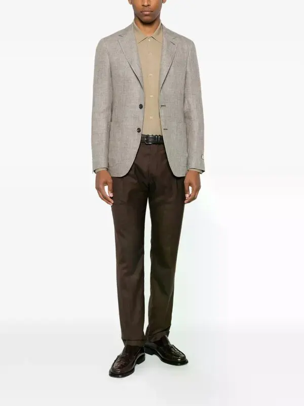 Canali Notched-lapel Single-breasted Blazer - Neutrals