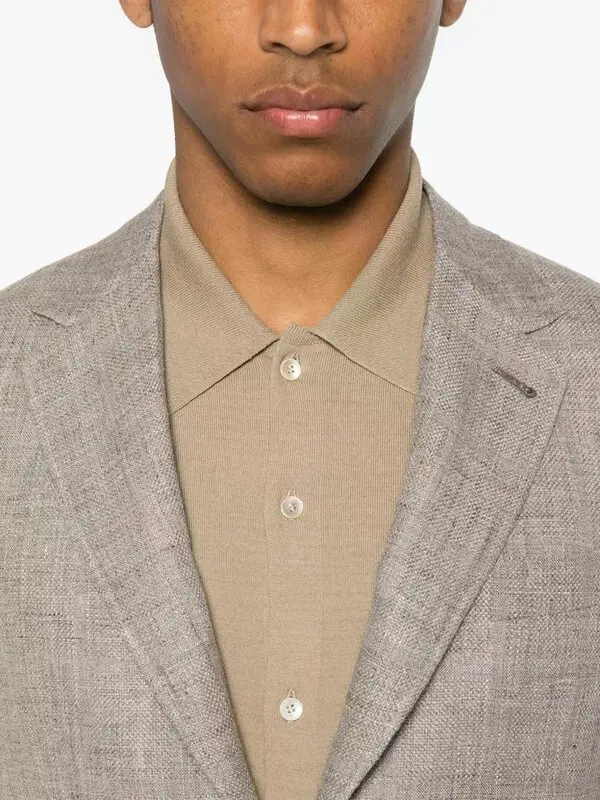 Canali Notched-lapel Single-breasted Blazer - Neutrals