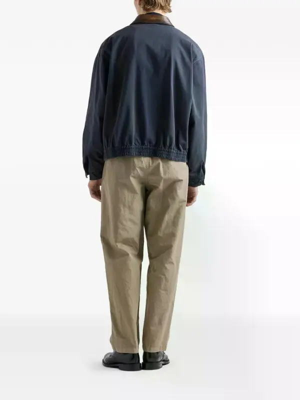 Prada Cotton Jacket With Leather Details