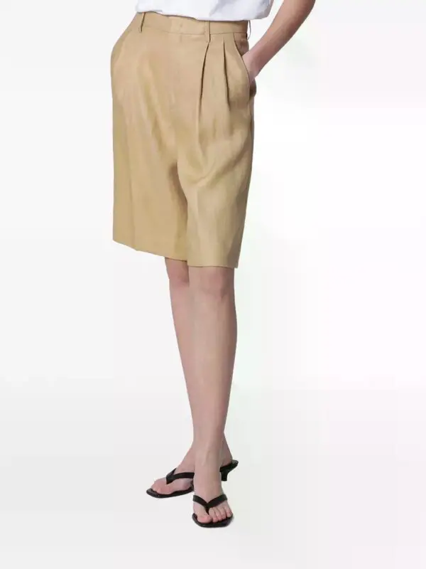 Tagliatore Pleated Linen Shorts