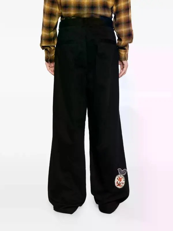 KAMIYA Patch-detail Pleated Trousers