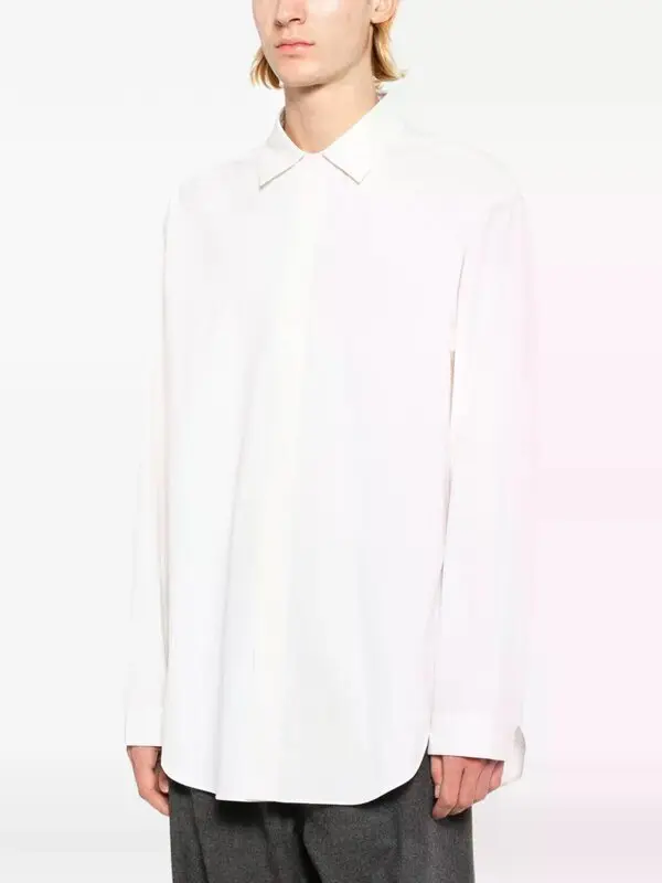 Fear Of God Concealed-placket Curved-hem Shirt - Neutrals