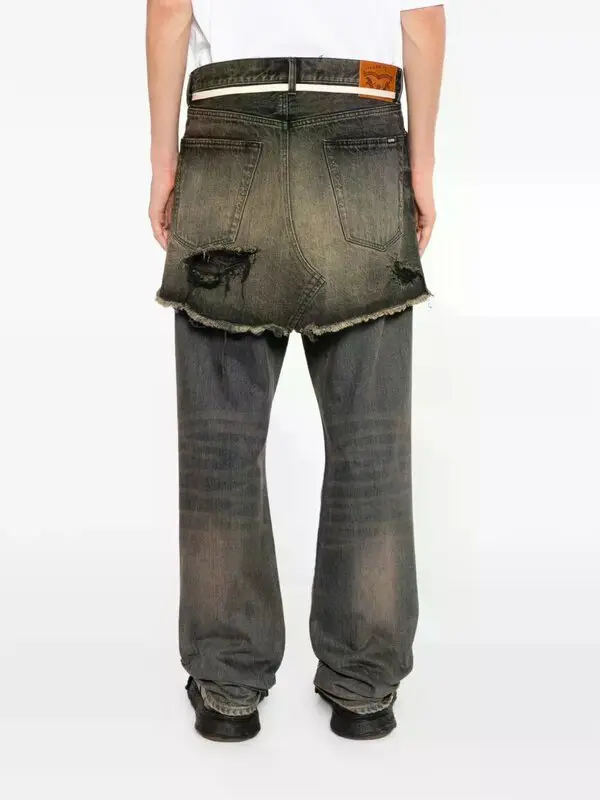KAMIYA Distressed Frayed-edge Skirt