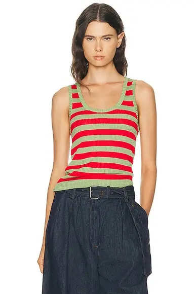 Dries Van Noten Tova Striped Knit Tank Top