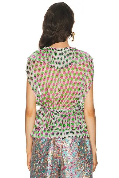 Dries Van Noten Printed Silk Gauze Blouse