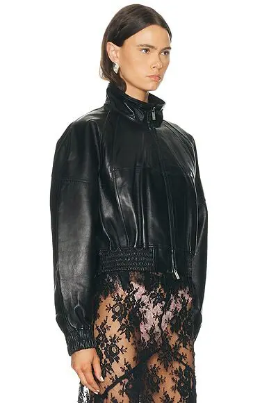 Helmut Lang Bond Leather Bomber Jacket