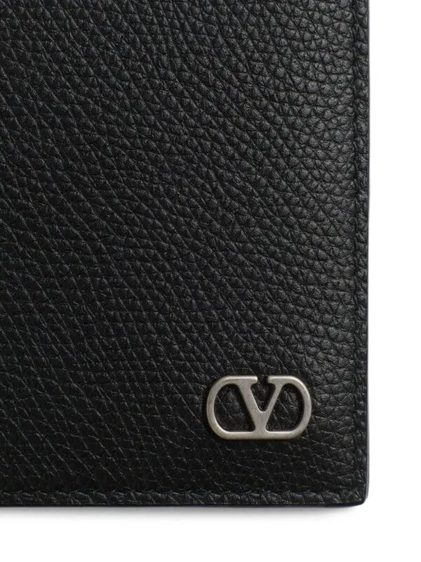 Valentino Garavani Vlogo Signature Leather Wallet - Black