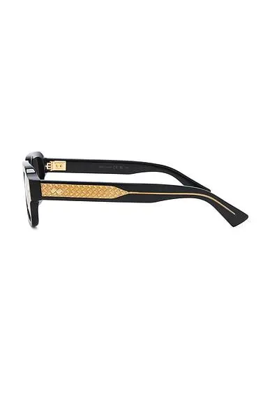 Bottega Veneta Intrecciato Wirecore Square Eyeglasses
