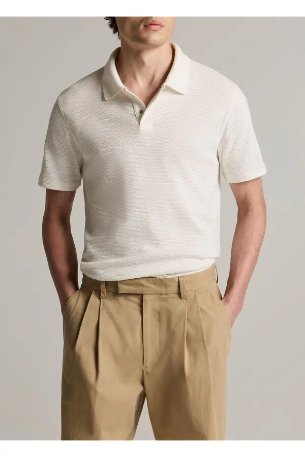 Vince Mesh-knit Cotton-blend Snap Polo Shirt - White
