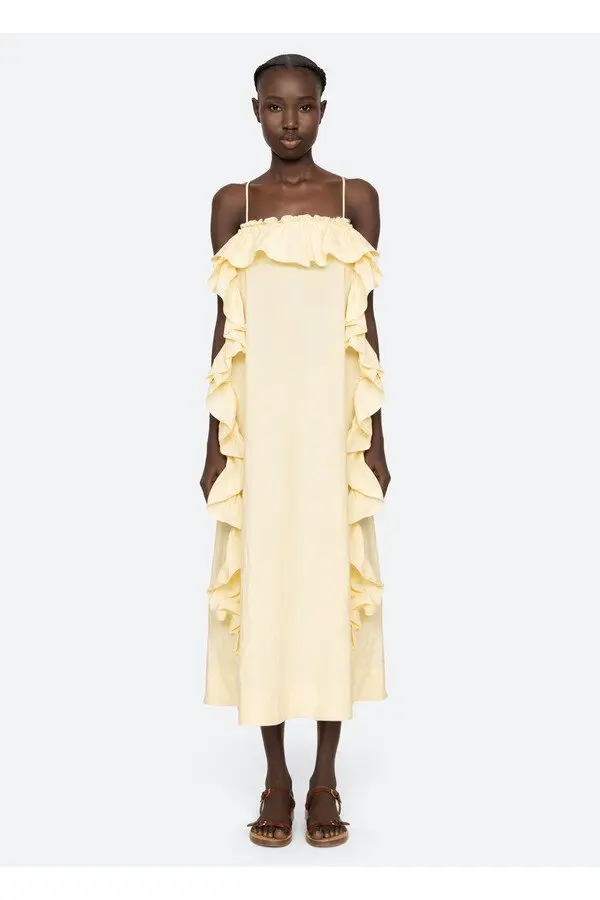Sea Lisette Dress With Ruffle Detailing - Yellow