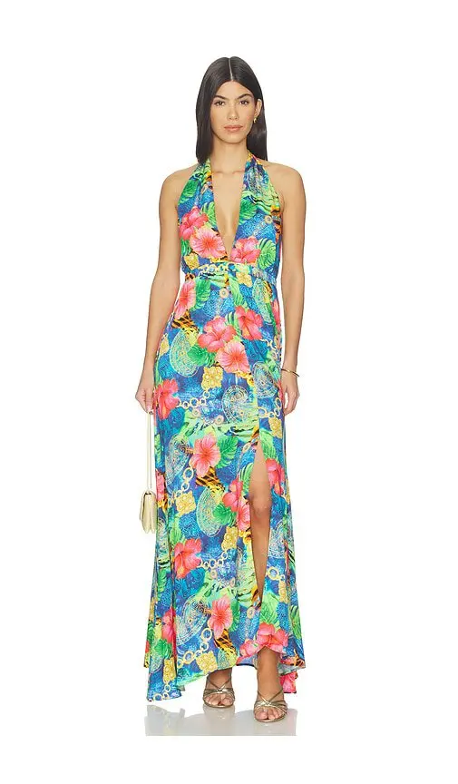 Luli Fama Jungle Reign Convertible Maxi Dress - Multicolor