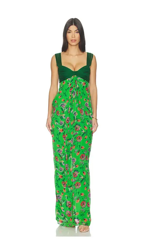 Saloni Maxi Dress - Saffier Apple & Verdian