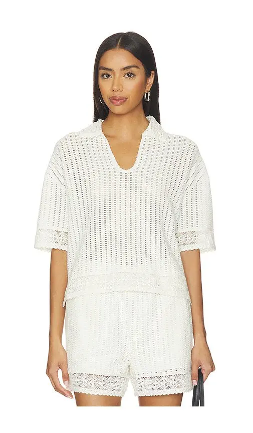 ALLSAINTS Elma Crochet Top - Mallow White