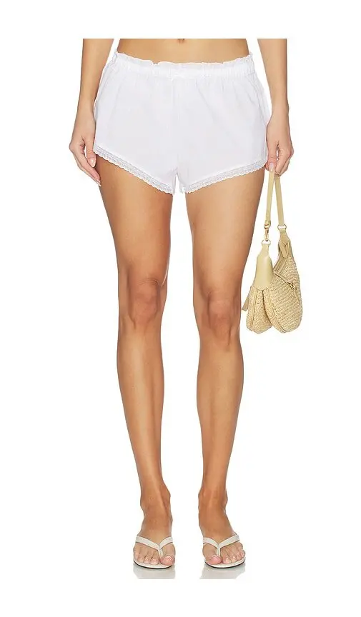 SKIMS Garment Washed Poplin Shorts - Snow