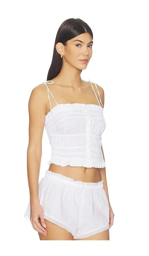 SKIMS Garment Washed Ruffle Cami - Snow