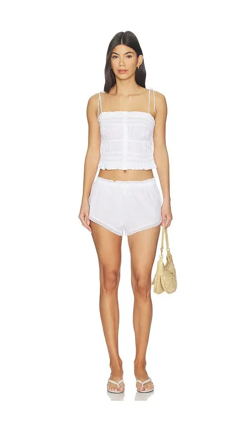 SKIMS Garment Washed Ruffle Cami - Snow