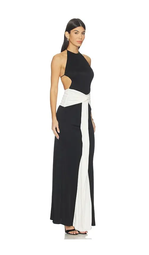 THE NEW ARRIVALS ILKYAZ OZEL Euphorie Dress In Black & White - Raven