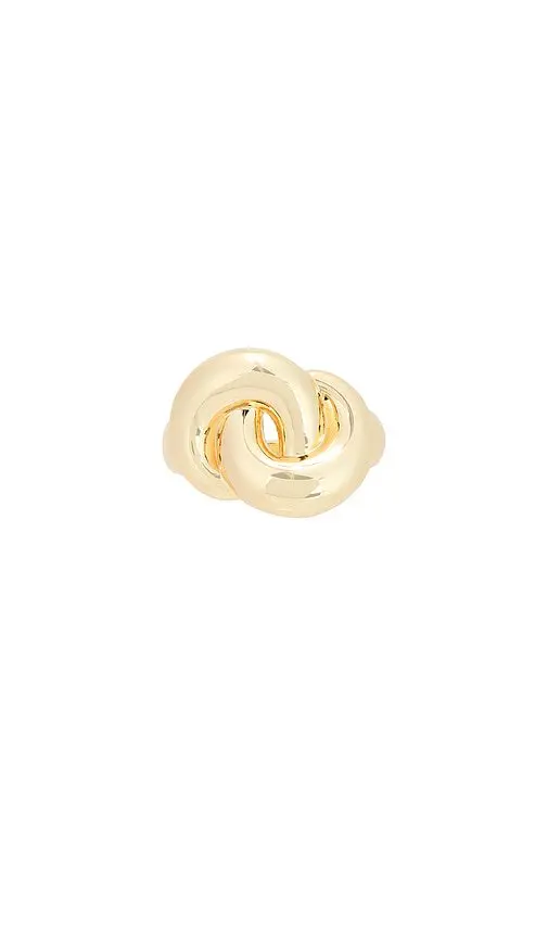 LUV AJ The Solstice Knot Ring In Metallic - Gold
