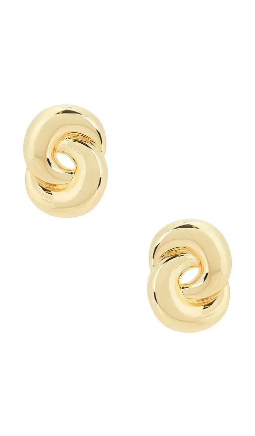 LUV AJ The Solstice Knot Studs Earring In Metallic - Gold