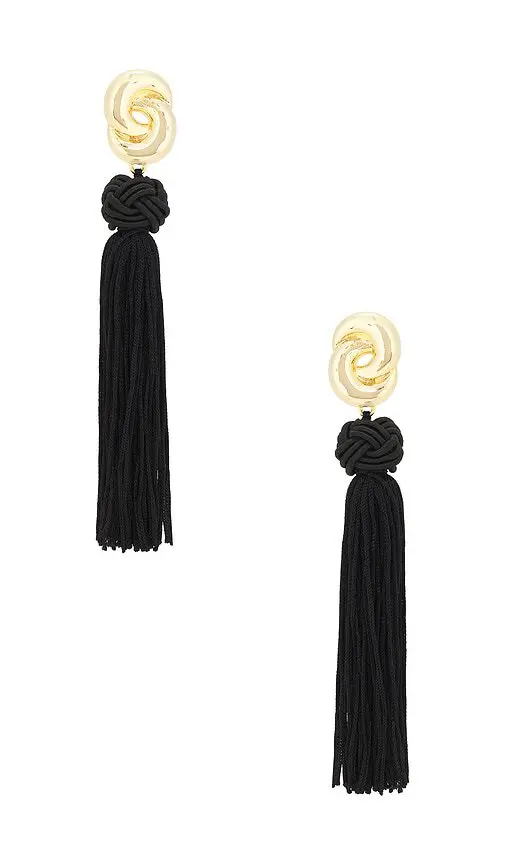 LUV AJ The Solstice Knot Tassel Earrings In Metallic - Gold