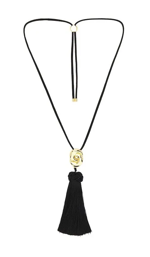 LUV AJ The Solstice Knot Tassel Necklace In Metallic - Gold